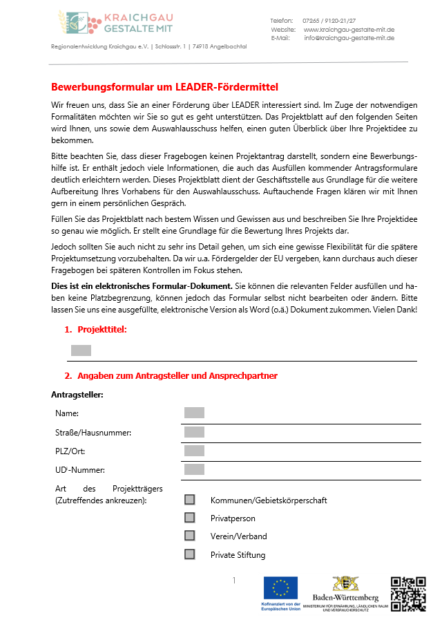 Bewerbung-Leader - KRAichGAU-GESTALTE MIT